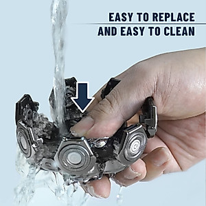 Bsotena 8D Upgrade 8 Heads Electric Shaver Bald Head Shaver Replacement Blades, 8 Heads Beard Cutter Replacement Blade Easy Install Electric Razor Shaver Head for Bald and Face Dt-002