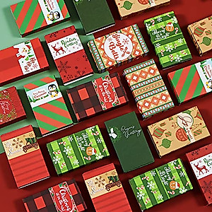 JOYIN 30Pcs Christmas Gift Card Boxes,10 Designs Drawer Style Paper Gift Cards Boxes, Christmas Gift Card Holders Boxes, Holiday Cash Money Holder Gift Boxes