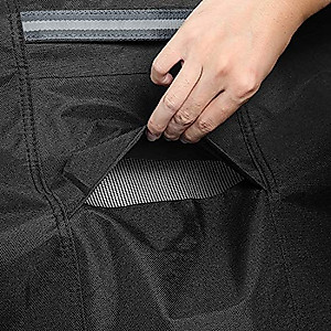 PJDH Outdoors Square Fire Pit Covers, 31Lx31Wx24H Inches Heavy Duty Waterproof 600D Polyster with Thick PVC Coating, Black