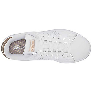 adidas Women's Advantage Tennis Shoe, White/White/Copper Metallic, 9