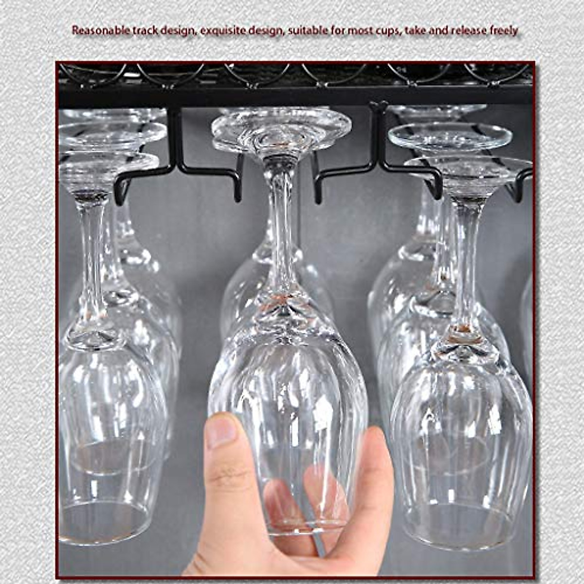 PIBM Stylish Simplicity Wine Shelf European Wrought Iron Hanging Wine Rack, Creative Wall Hanging Wine Rack, Black , 80 cm