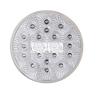 Grand General 77094 Red 4" Round Spyder 20-LED Stop/Turn/Tail Sealed Light with Clear Lens