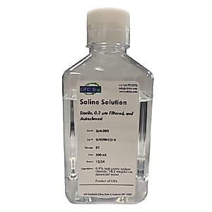 0.9% Normal Saline Solution - 0.22um Filtered and Sterile - 500 mL