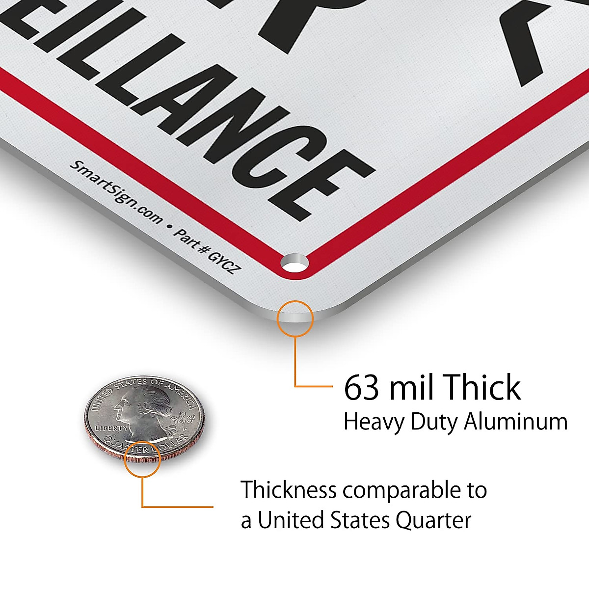 SmartSign 18 x 12 inch 'Private Property - Trespassers Will Be Prosecuted, 24 Hour Video Surveillance' Metal Sign, 63 mil Aluminum, 3M Laminated Engineer Grade Reflective Material, USA-Made