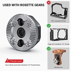 SMALLRIG Standard Rosette Bolt-On Mount (M6 Thread, 31.8 Diameter) for Camera Cage and Accessories - 1939