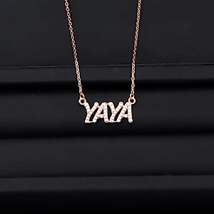 ENSIANTH Yaya Necklace Grandma Jewelry Yaya Letter Necklace Nana Mimi Gigi Gift Family Jewelry (RG)