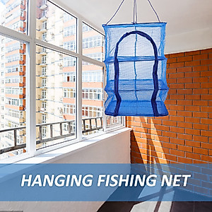 BESPORTBLE Drying Rack 4 Layers Folding Hanging Mesh Dryer for Shrimp Fish Fruit Vegetables, 66X50X50cm with Buckle