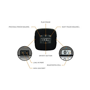 Turcom TS-450 5 Watt Power Enhanced Bass Portable Wireless Bluetooth Speaker, with Latest Bluetooth 4.0 Technology, 8-12 Hour Playtime, Rechargeable Lithium-Ion Battery, Built-in Digital Microphone, Premium Zinc Alloy Shell Speaker, Titanium Gray