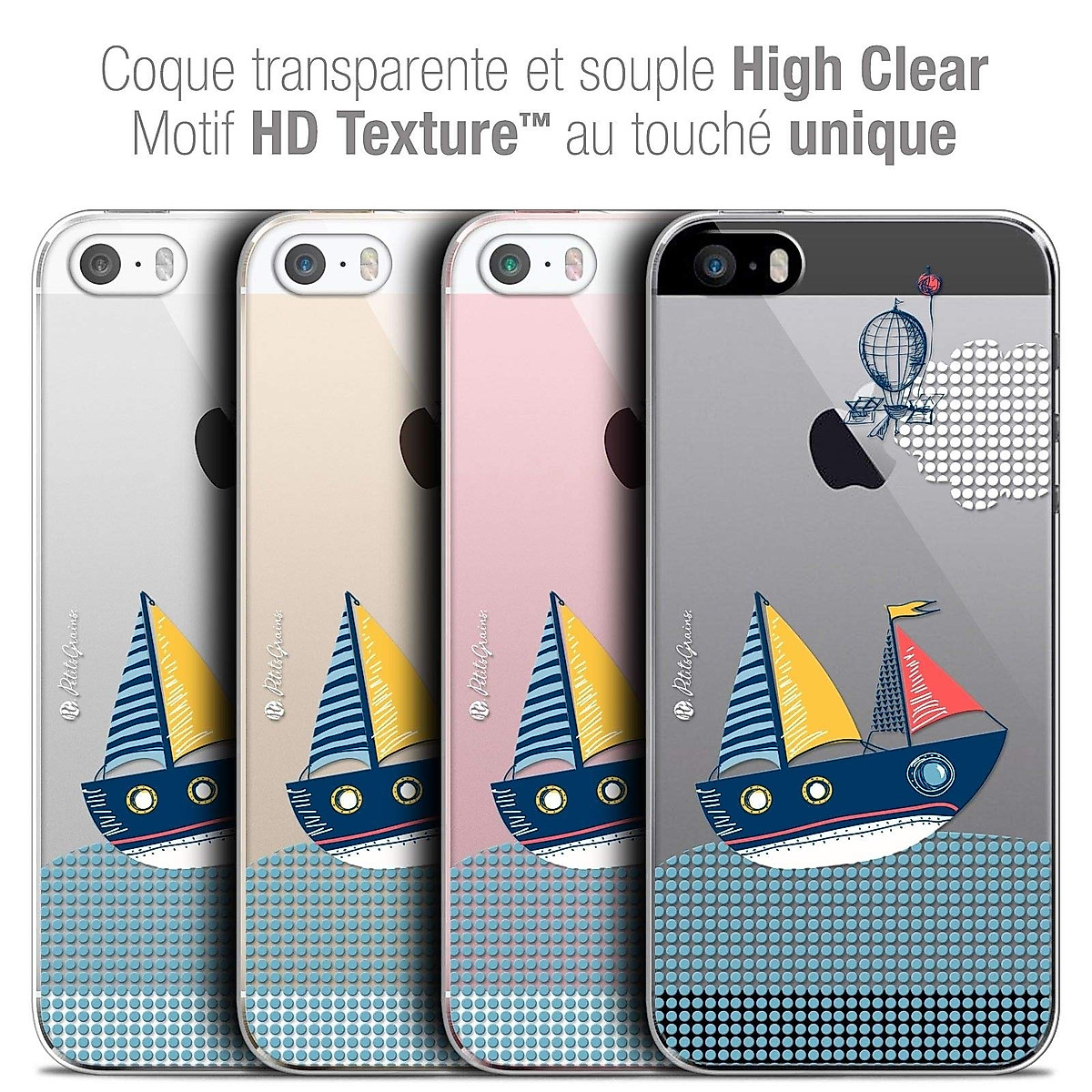 Ultra Slim Cover for Apple iPhone 5/5S/SE, Little Grains MVE The Boat