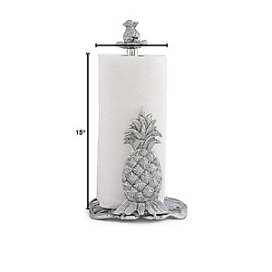 Arthur Court Pineapple Countertop Decorative Paper Towel Holder Aluminum Metal 14.5 inch Standing Tall