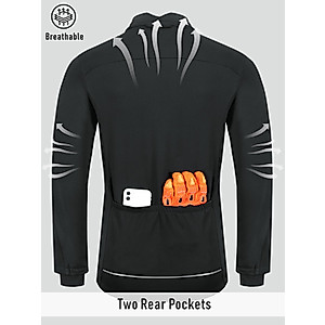 qualidyne Men's Winter Cycling Jacket Thermal Fleece Lined Bicycle Biking Jacket Cold Weather Windproof Softshell Windbreaker