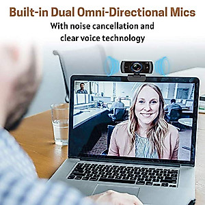 NexiGo N980P 1080P 60FPS Webcam with Microphone, HD USB Computer Camera, Built-in Dual Noise Reduction Mics, 120 Degrees Wide-Angle for Zoom/Skype/FaceTime/Teams, PC Mac Desktop (Renewed)