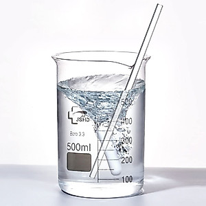 ADAMAS-BETA 14PCS Glass Beaker Set, 6 Sizes - 10ml 50ml 100ml 250ml 500ml 1000ml Graduated Beakers + 11" Beaker Tongs + 3pcs Glass Stirring Rods + 3pcs Magnetic Stir Bar + 1000ml Beaker Brush