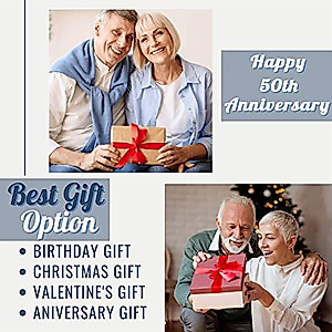 Mosslink Gifts for 50th Anniversary Blanket, 50th Golden Wedding Anniversary Couple Gifts for Dad Mom Grandparents, 50 Years of Marriage Throw Blankets Gift for Husband Wife 50"x60"