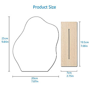 G.Dori Irregular Aesthetic Vanity Mirror Frameless, Decorative Desk Tabletop Acrylic Mirrors with Wooden Stand for Living Room, Bedroom, Office and Minimal Spaces Home Decor - Cloud Shape