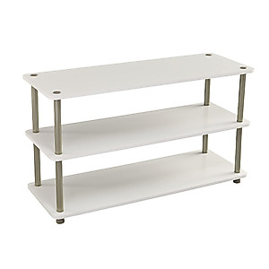 ClosetMaid 3-Tier Shelf Organizer Unit for Shoes, Accessories, Hats, Purses, Bags, in Entryway or Closet, Wood Shelves with Metal Frame, White