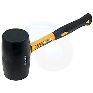 Large Rubber Mallet 32oz 900g Hammer Fiberglass Rubberized Handle Grip