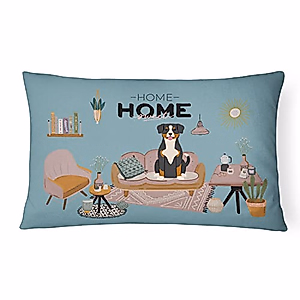 Caroline's Treasures CK7883PW1216 Entlebucher Sweet Home Canvas Fabric Decorative Pillow, 100% Machine Washable Pillow, Indoor or Outdoor Decorative Throw Pillow for Couch, Bed or Patio,