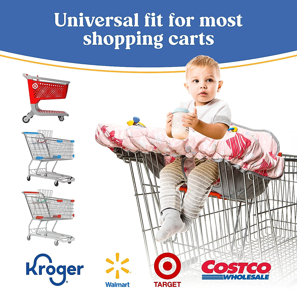 PILLANI Baby Essentials: Seat Cover & Diaper Bag for Girls