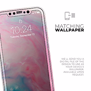 Design Skinz Marbleized Pink and Blue Paradise V712 Protective Vinyl Decal Wrap Skin Cover Compatible with The Apple iPhone 11 Pro Max (Screen Trim & Back Glass Skin)