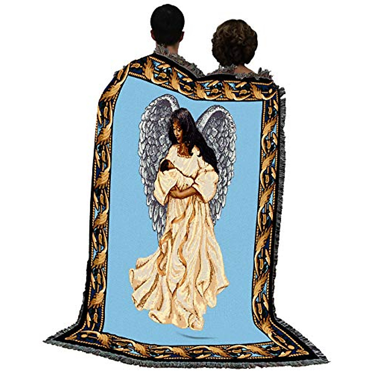 Pure Country Weavers Guardian Angel and Baby 3 Blanket - Religious Gift Tapestry Throw Woven from Cotton - Made in The USA (72x54)