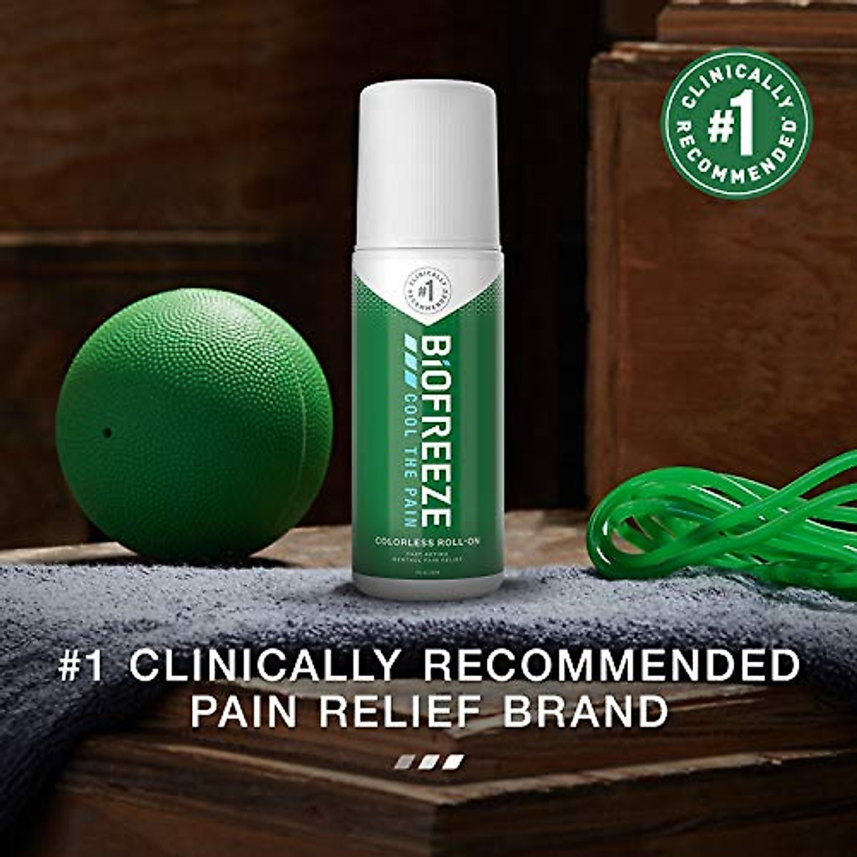 Biofreeze Colorless Roll-On, Fast Acting, Long Lasting, & Powerful Topical Pain Reliever, Cream, (Packaging May Vary) ,3 Fl Oz (Pack of 3)