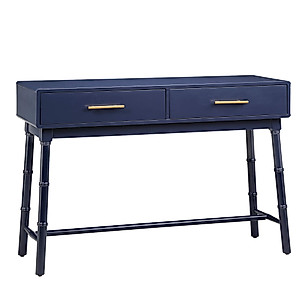 Amazon Brand – Ravenna Home Classic Console Table with Storage Drawers, 44"W, Blue