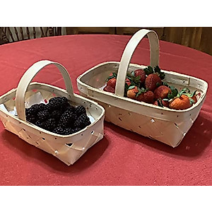BERT'S GARDEN Farm Stand Nesting Baskets with Handles, Produce Baskets, Natural Wooden Baskets, Use as a Planter, Make Gift Baskets 2 Pack