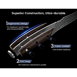 SYOKAMI Boning Knife for Meat Cutting, 6.7 Inch Japanese Style Fillet Knife with Wood Handle, High Carbon Razor Sharp Flexible Blade Deboning Knife, Damascus Pattern Full Tang Design Ideal for Gift