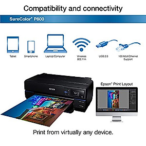 Epson SureColor P800 17" Inkjet Color Printer,Black