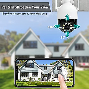2K Security Camera Outdoor 2Packs, WiFi Outdoor Security Cameras Pan-Tilt 360° View, 3MP Surveillance Cameras with Motion Detection and Siren, 2-Way Audio, Full Color Night Vision, Waterproof