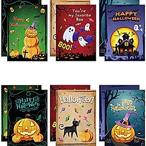 FANCY LAND 12 Halloween Cards Halloween Greeting Cards with Envelopes and Stickers 5 x 7 Note Cards