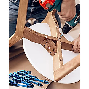 Impact Driver Bit Set Screwdriver Bit Set Blue Titan Coated S2 Steel 1/4 Hex Shank T15 T20 T25 PH1 PH2 SQ1 SQ2 SQ3 SL6-8 24Pcs 1 and 2 Inch Long Magnetic Screwdriver Bits