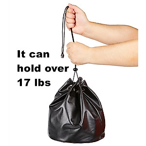 PUGED Large DND Dice Dragon Leather Drawstring Bags with Pockets Storage Bag for RPG MTG Game Dices Capacity Over 1000 Dice (Black)