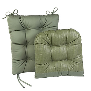 The Gripper Twill Jumbo XL Non-Slip Rocking Chair Cushion Set with Thick Padding, Includes Seat Pad & Back Pillow with Ties for Indoor Living Room Rocker, 17x17 Inches, 2 Piece Set, Celadon Green