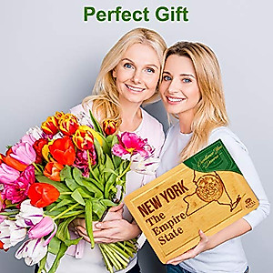 Bamboo State Cutting Board for Kitchen – New York Cheese Board, Charcuterie Platter & Serving Tray, (15" x 10")