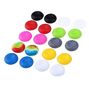 4PCS Silicone Thumb Stick Grips Caps Analog Thumbstick Cover for PS5 PS3 PS4 PS4 Pro Slim Xbox One Xbox 360 Joystick Cap (Black)