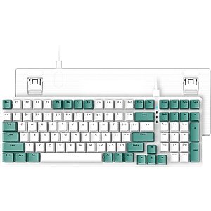 Ajazz K3 TKL Gaming Mechanical Keyboard-Wired Compact 10 Chroma RGB Backlit Computer Keyboard with Number Pad,98 Keys PC Gaming Keyboards with Clicky Blue Switch for Gamers/Mac/Win