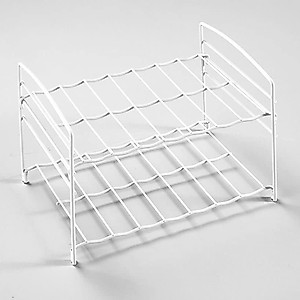 MSR Imports Stainless Steel Water Bottle Kitchen Countertop Organizer with 8 Spots, White