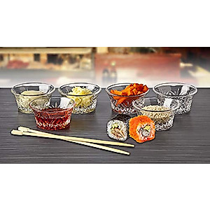 Godinger Bowl Set - Mini Crystal Prep, Dip, Dessert, Bar Dish Bowls - Set of 6, 2oz