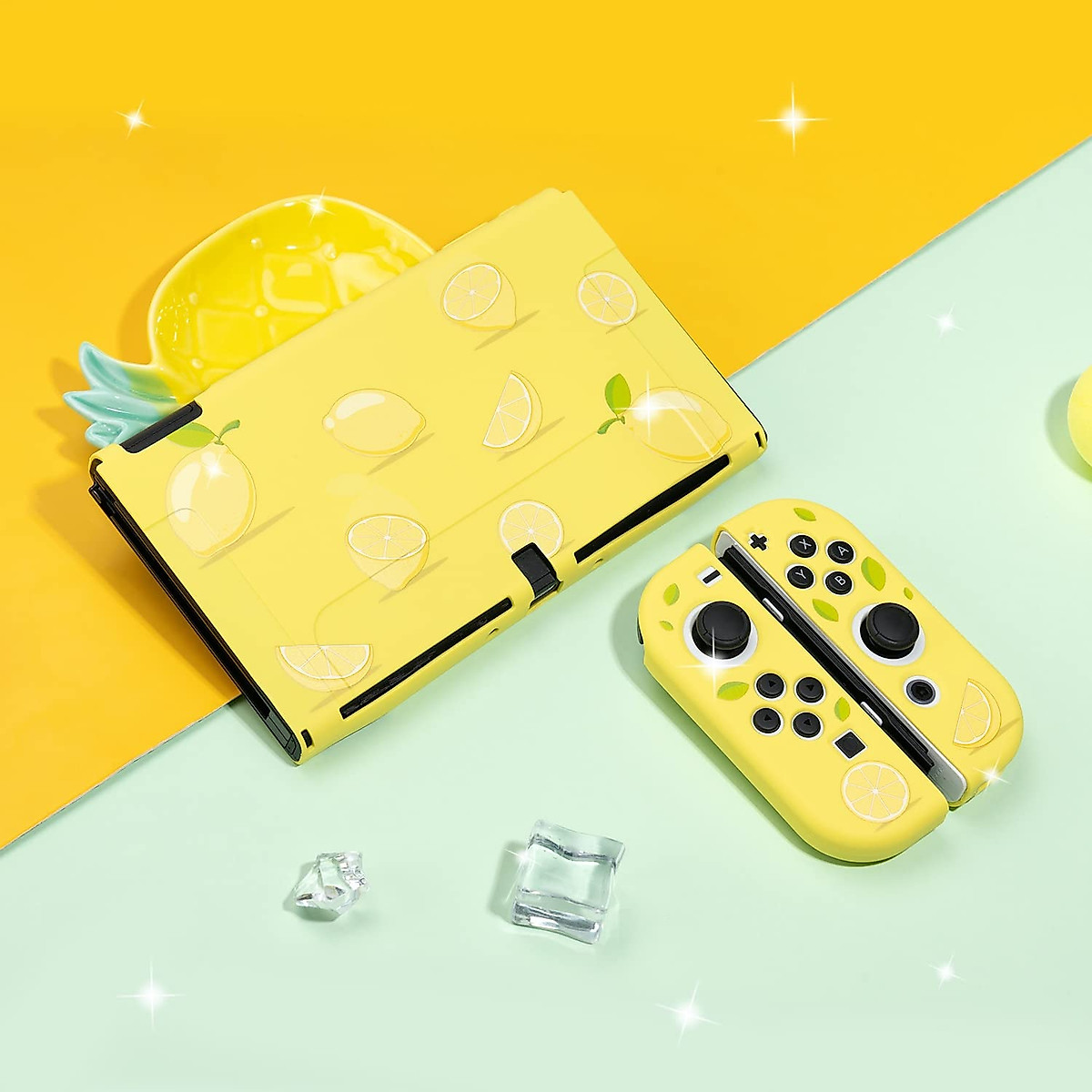 BelugaDesign Ramen Sushi Switch Case | Food Dumpling Noodles Japanese Cute Kawaii Pastel Case | Cover Snap on Shell Compatible with Nintendo Switch (Switch OLED, Clear)