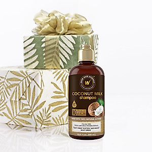 WOW Skin Science Coconut Oil Milk Shampoo - Hair Growth, Hydrating and Curl-Defining Formula for Curly, Wavy Hair for Men & Women - No Sulfates, No Parabens