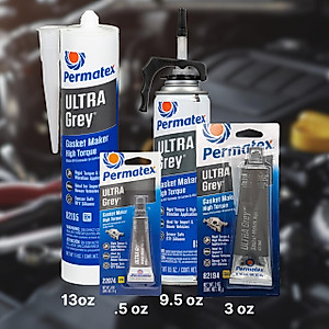 Permatex 82194 Ultra Grey Rigid High-Torque RTV Silicone Gasket Maker, 3.5 oz.