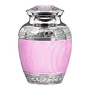 Trupoint Memorials Cremation Urns for Human Ashes - Decorative Urns, Urns for Human Ashes Female & Male, Urns for Ashes Adult Female, Funeral Urns - Light Pink, Medium