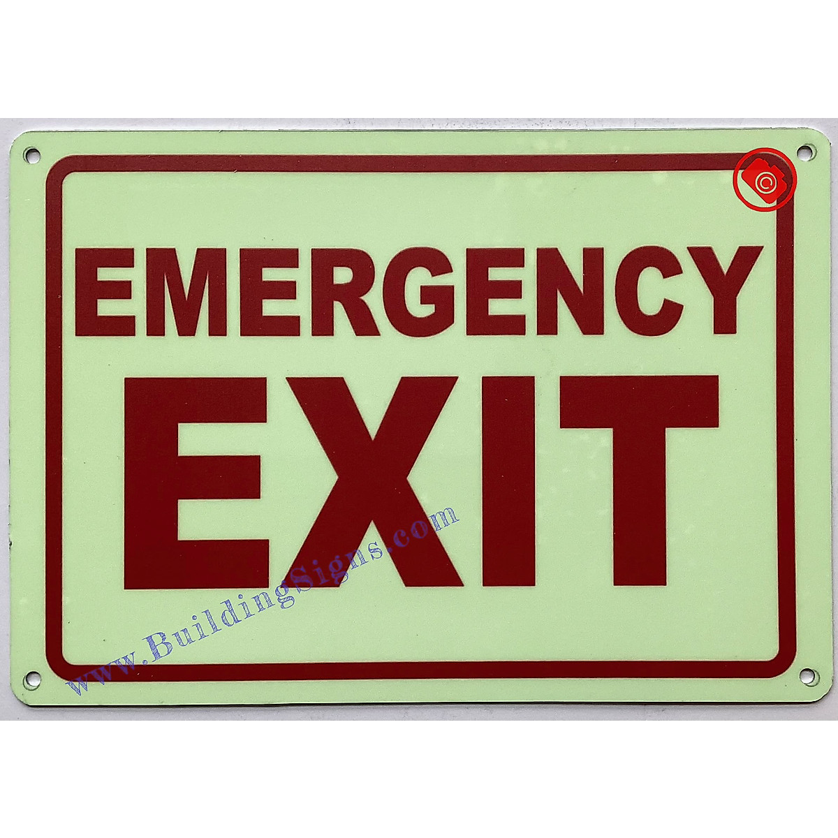 Photoluminescent EMERGENCY EXIT SIGN/GLOW IN THE DARK FIRE EMERGENCY EXIT SIGN (ALUMINIUM, 7X10 INCH,HEAVY DUTY, RUST FREE)