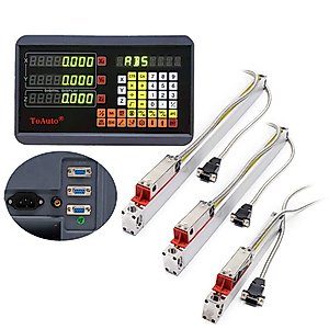 FASTTOBUY 3 Axis Digital Readout 16" 38" 20" DRO Display for CNC Wire Cutting Milling Machine with 5um Precision Linear Glass Scale 450mm+900mm+500mm,2-5 Business Days