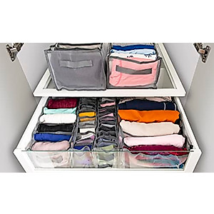 Eternal Living Wardrobe Clothes Organizer for Jeans Drawer Organizers for Clothing with Handle Foldable, 6 pieces