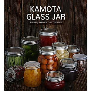 KAMOTA Mason Jars 16oz, 12 Pack Glass Canning Jars With Regular Lids and Bands, Ideal for Jam, Honey, Wedding Favors, Shower Favors, DIY Spice Jars, 12 PACK, 20 Whiteboard Labels Included…