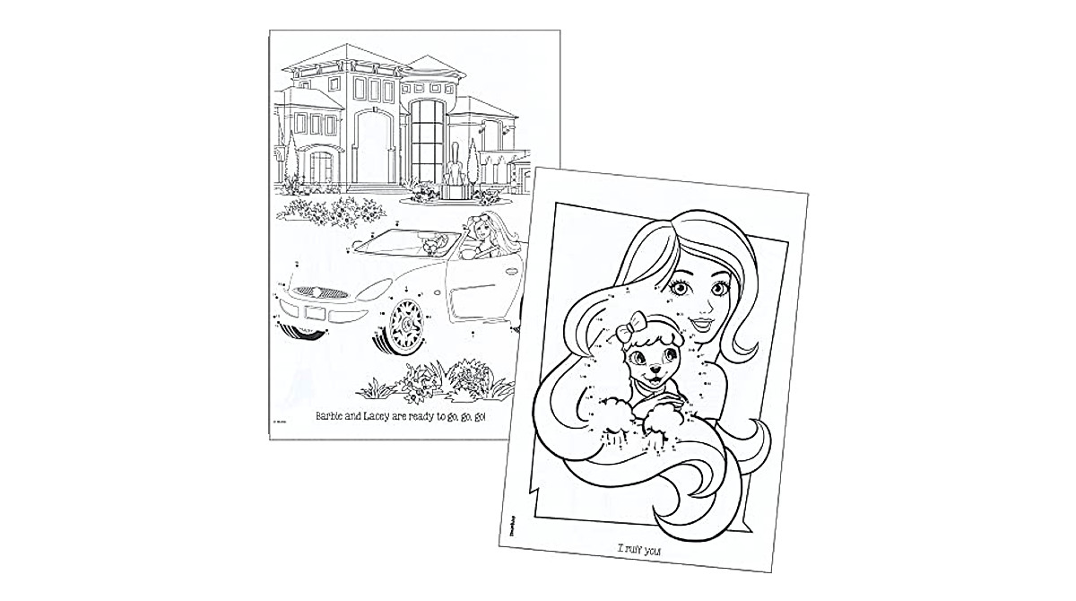 Barbie Dot-to-Dot & Coloring Book Set for Kids