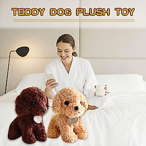 Muised Simulation Teddy Dog Plush Toy Puppy Doll Adults Gift 25CM Plushies Animals Stuffed Animals & Teddy Bears Adult Dolls Age 6-8 Action Figures Throw Pillows for Bed Winter Soft Warm